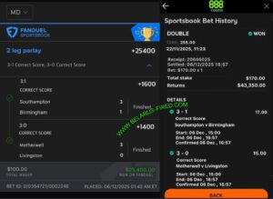 Correct Fixed Matches Today - Football Fixed Match 100% Sure